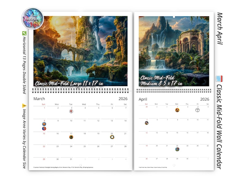 2026 Enchanted Realms Wall Calendar by Kaleidoscope Artisan – Fantasy ...