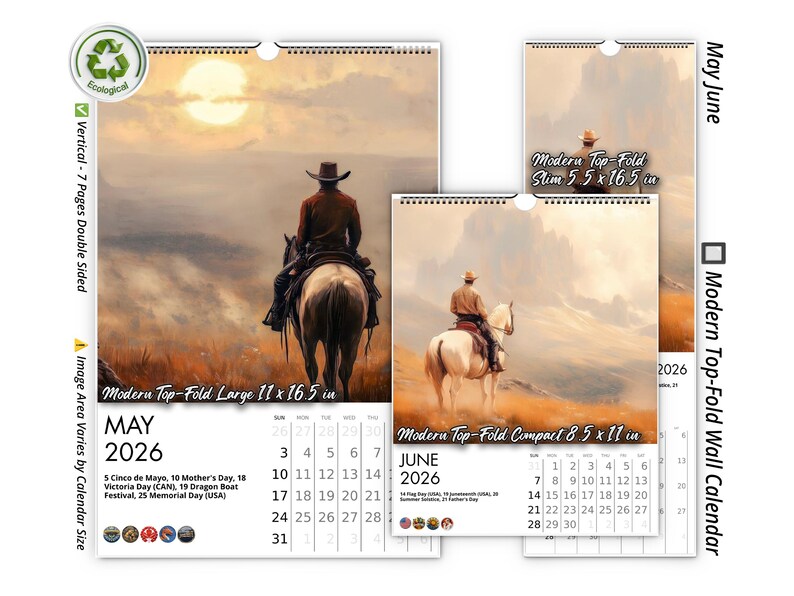 2026 Western Trails Wall Calendar by Kaleidoscope Artisan – Captivating ...
