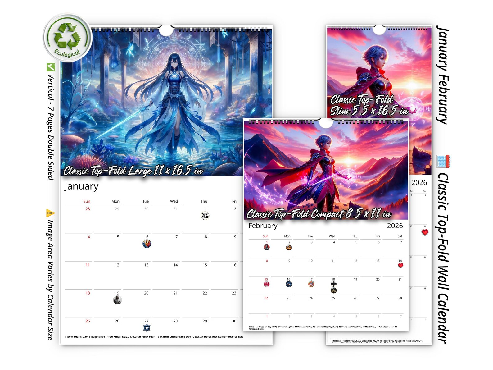 2026 Anime Horizons Wall Calendar by Kaleidoscope Artisan – Ethereal ...