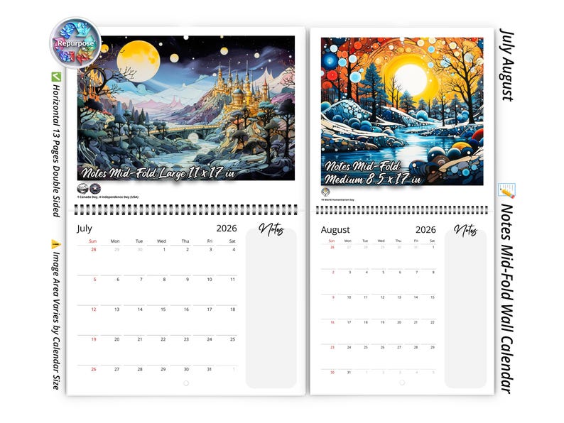 2026 Surreal Horizons Wall Calendar by Kaleidoscope Artisan – Mystical ...