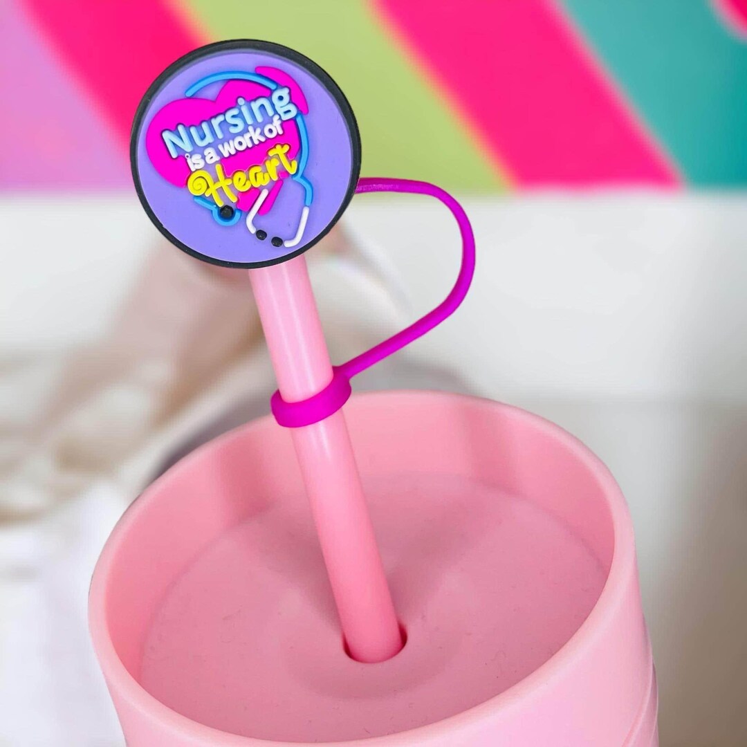 Nurse Straw Topper | Tumbler Accessories | Straw Cover | Fits 8mm/10mm ...