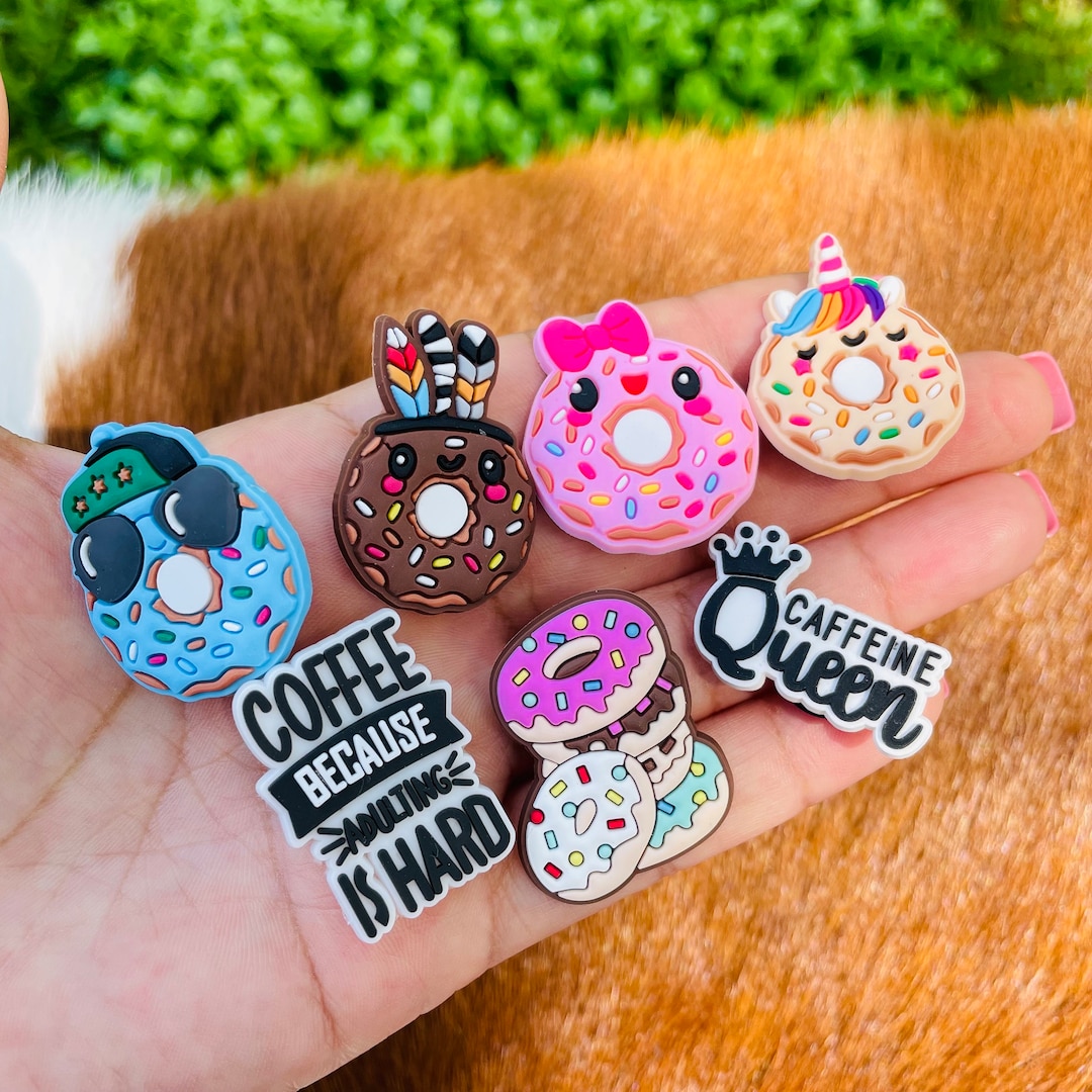Donut Charms, Coffee Charms , Caffeine Queen Charms, Shoe Charms, Cute ...