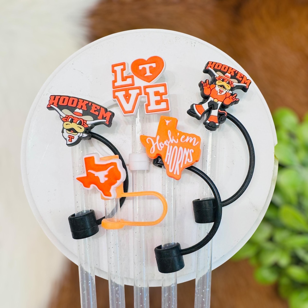 Texas Longhorns Straw Topper: Silicone Tumbler Accessory for 10mm ...