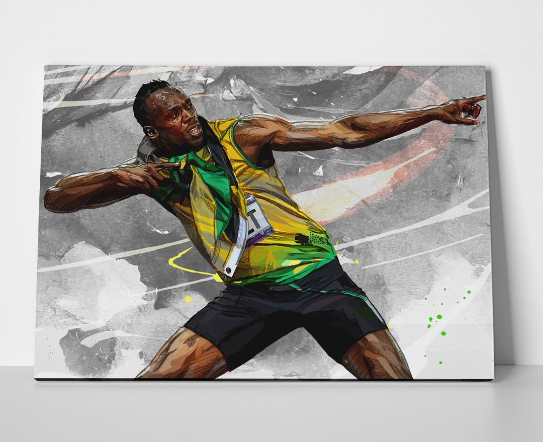 Usain Bolt Poster or Wrapped Canvas - Etsy