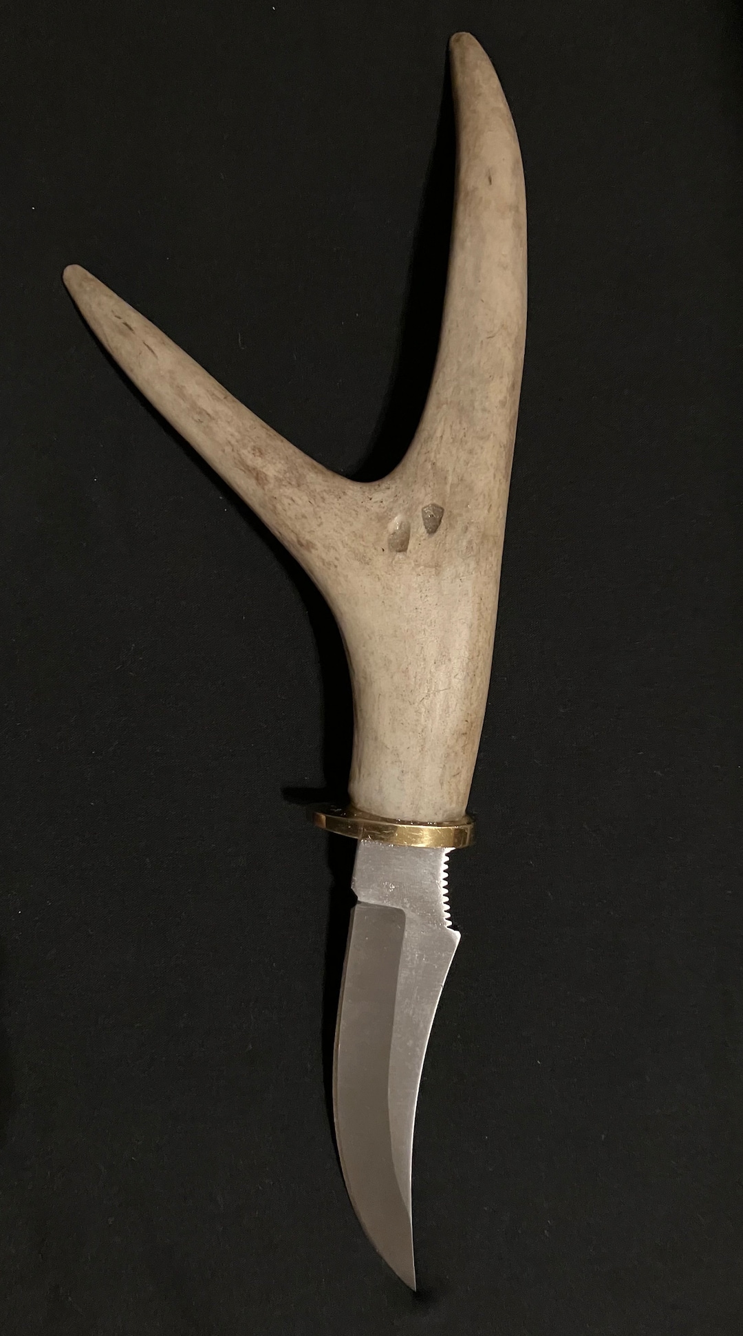 Deer Antler Blade Knife Stainless Steel With the Brass Hilt - Etsy