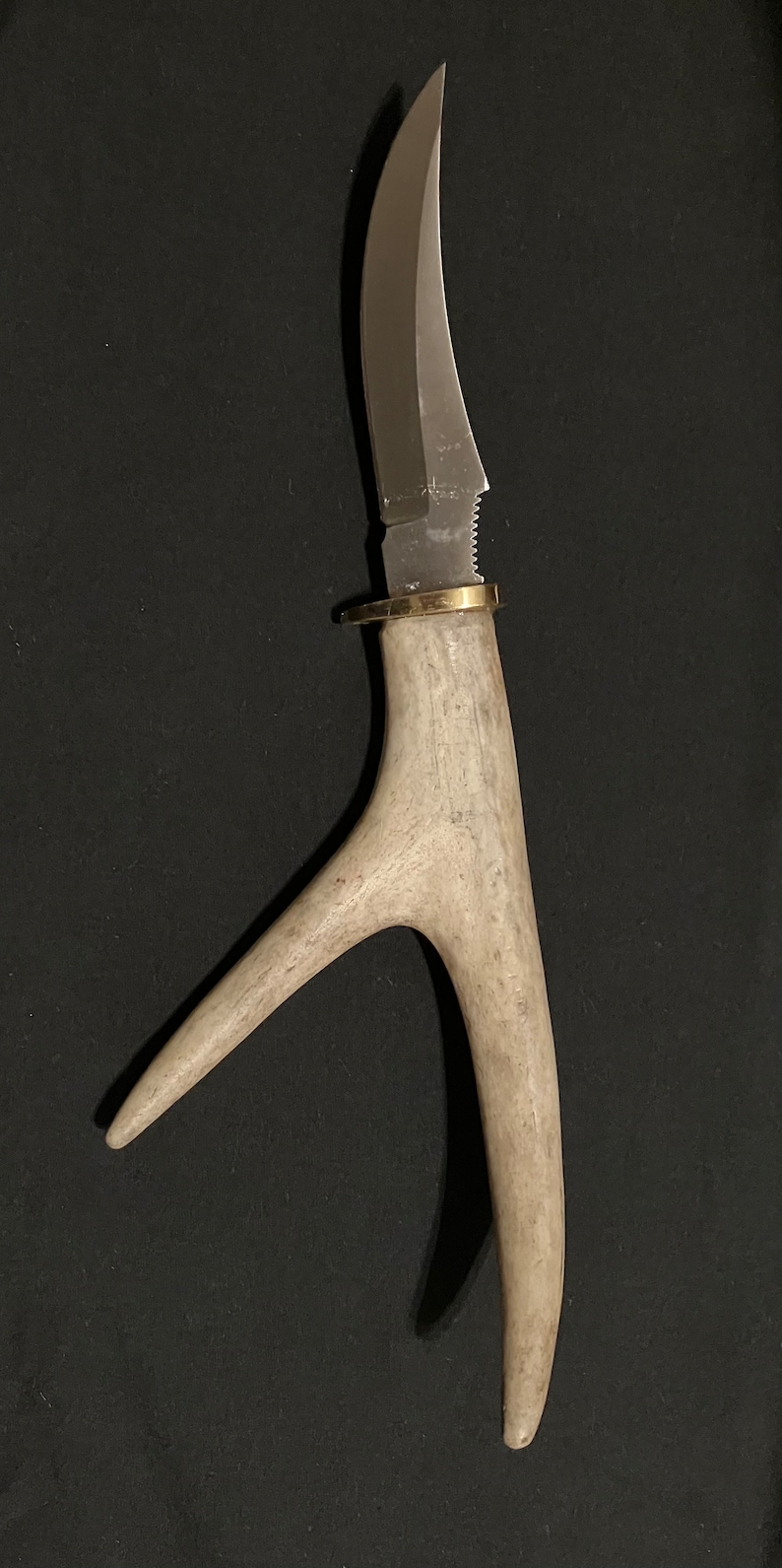 Deer Antler Blade Knife Stainless Steel With the Brass Hilt - Etsy