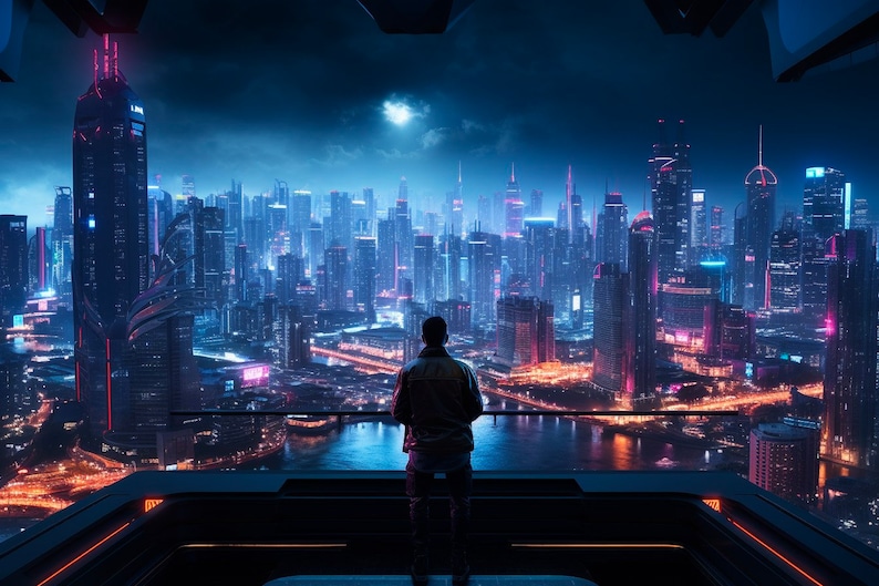 Futuristic City Cyberpunk 2077 - Etsy