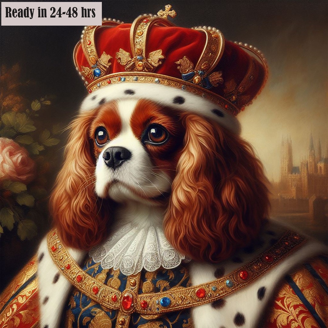 15th Century King, Custom Royal Dog Portrait, Renaissance Cat Painting ...