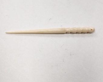 White Elk Bone Hair Pin, Natural Hair Stick of Rustic and Archaic Style ...