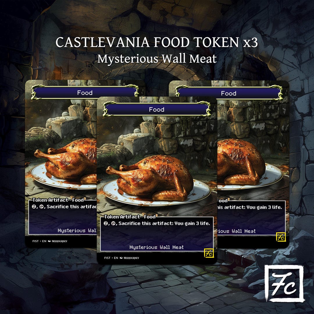Castlevania Food Token X3 ~mysterious Wall Meat - Etsy