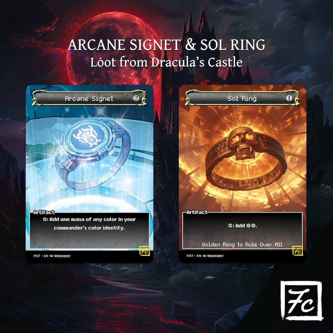 Arcane Signet and Sol Ring Loot From Dracula's Castle - Etsy