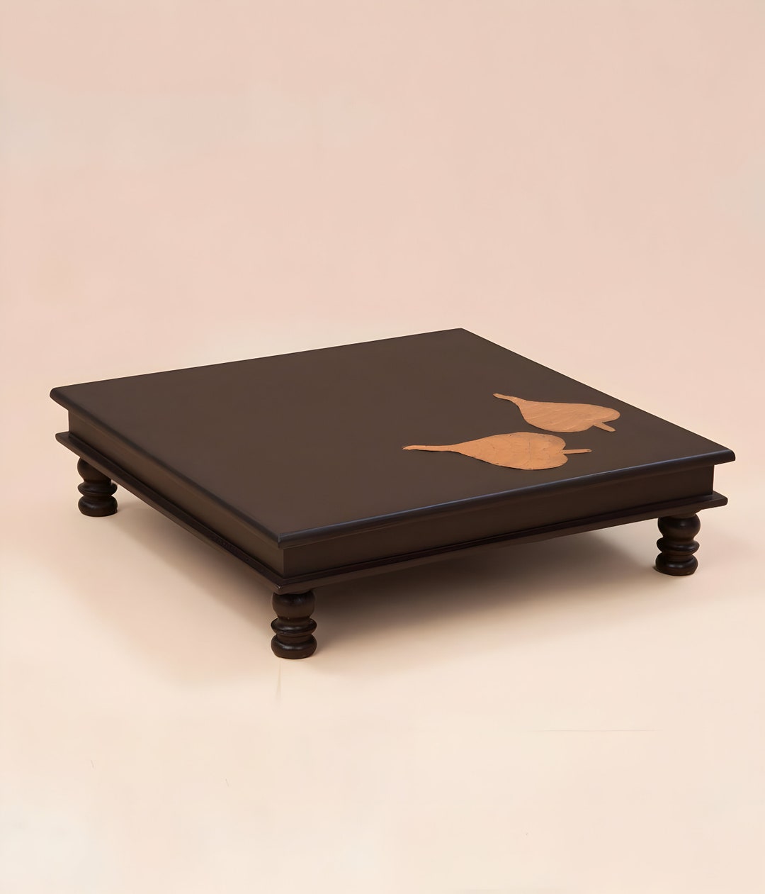 Pooja Table With Copper Peppal Leaves 18x18 - Etsy