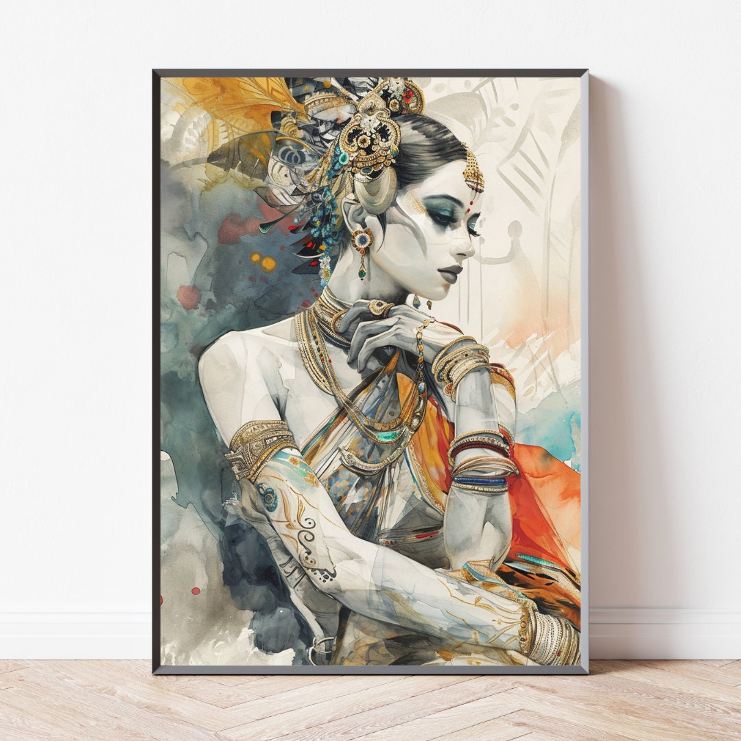 Ethereal Elegance: Goddess Parvati's Portrait Poster - Etsy