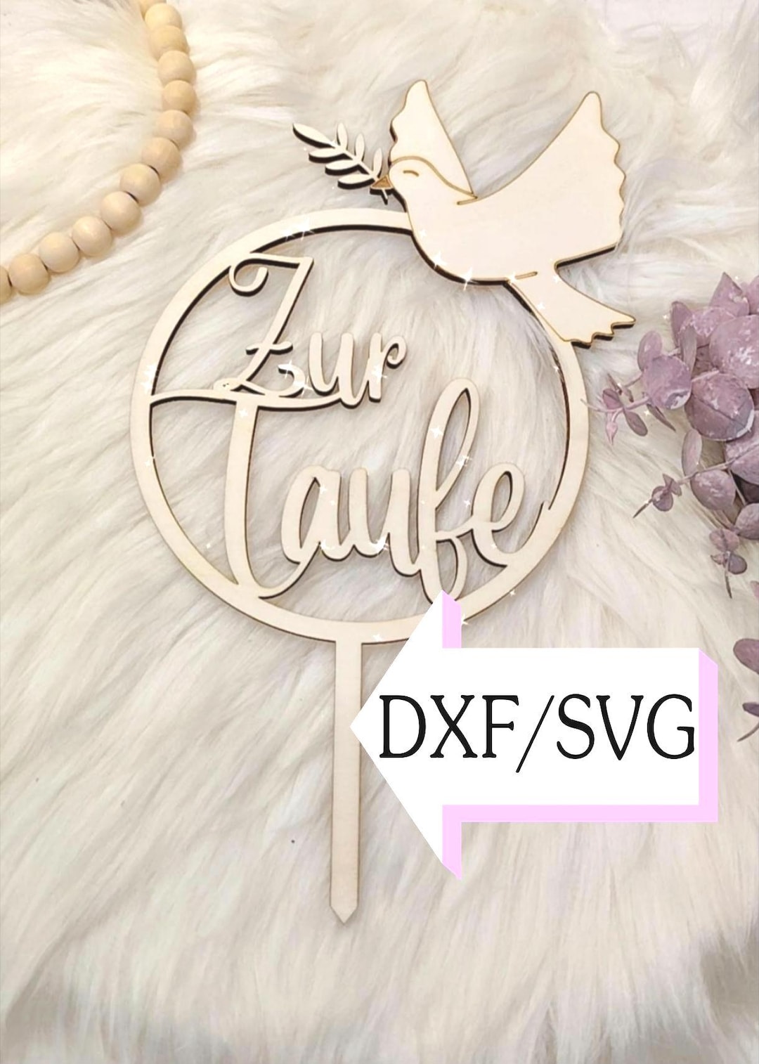 Laser File for Baptism Cake Topper, SVG/DXF, Baptism Cake Topper, Laser ...