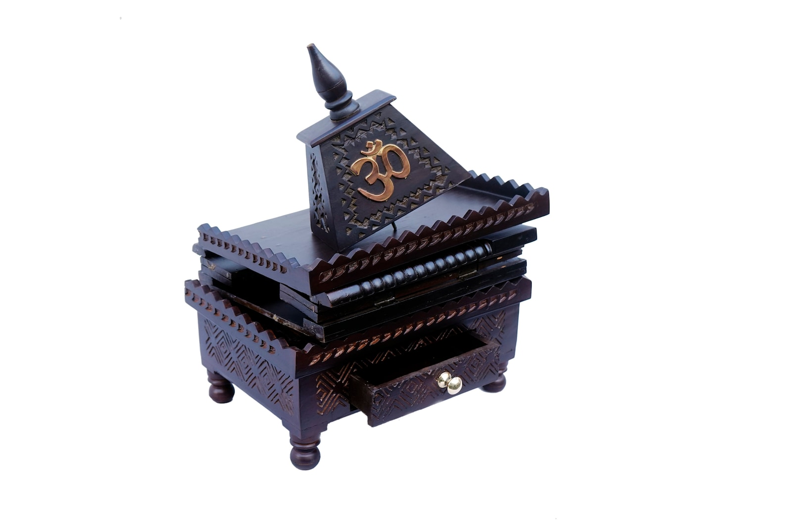 Teak Wood Hand Carved Mandir Folding Style# 9034 - Etsy