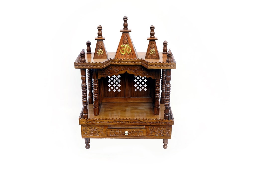Teak Wood Hand Carved Mandir Folding Style# 9042 - Etsy