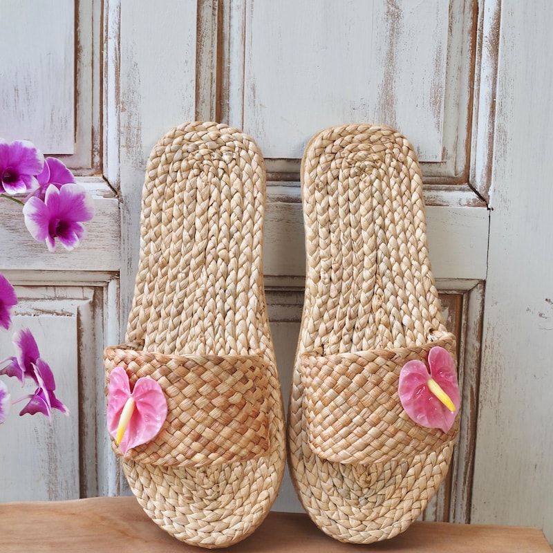 Straw Sandals - Etsy