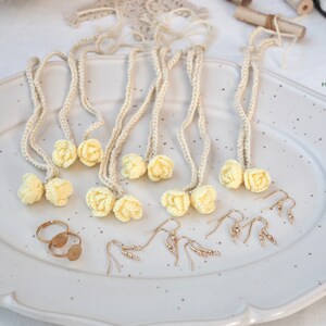 Napkin Rings Set of 6-handmade Crochet Mini Rose, Yellow Napkin Rings ...