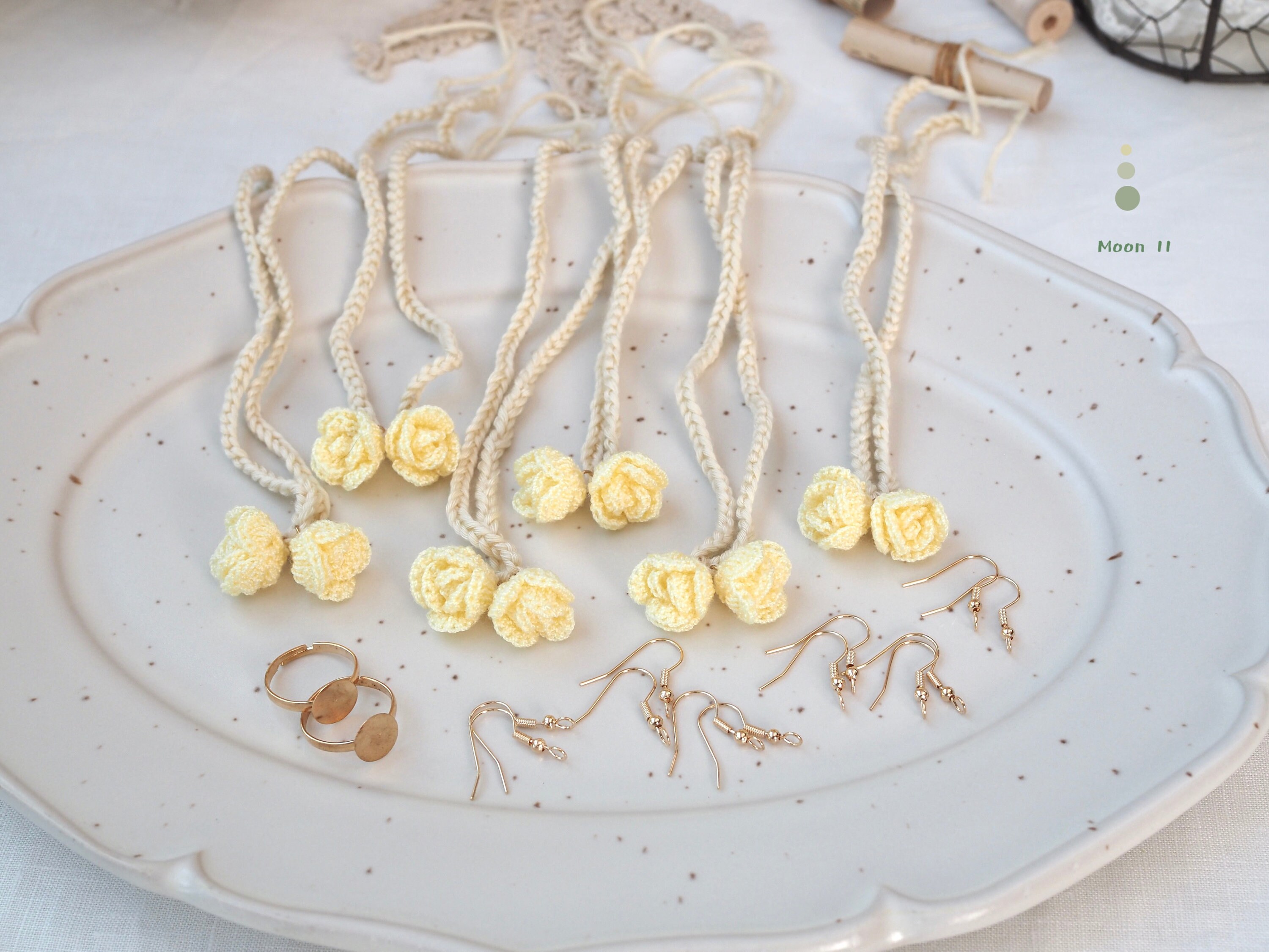 Napkin Rings Set of 6-handmade Crochet Mini Rose Yellow - Etsy