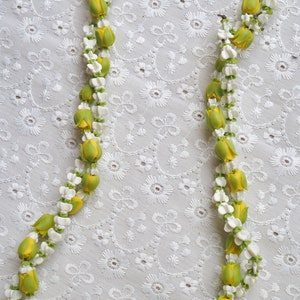 Yellow Rose Bud and White Crown Flower Clay Lei, Hawaiian Clay Lei ...