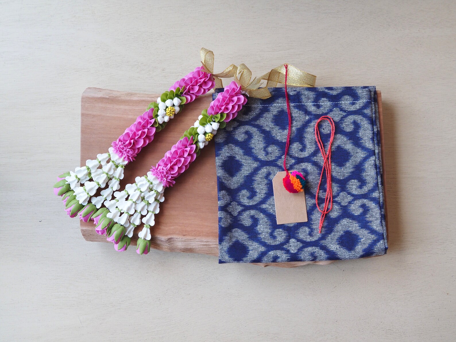 Authentic Thai Clay Flower Garland, Thai Malai ,graduation Lei ,worship ...