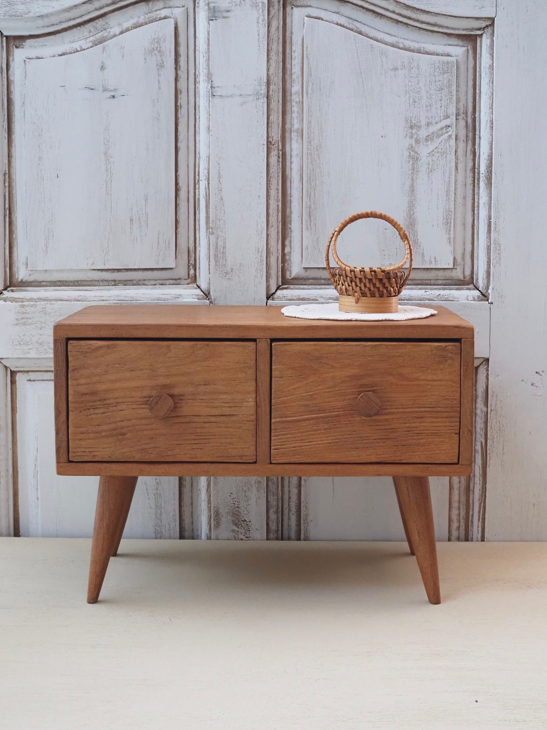 Desktop Retro Storage Teakwood 01 Jewelry Storage Cabinet rustic Wooden ...