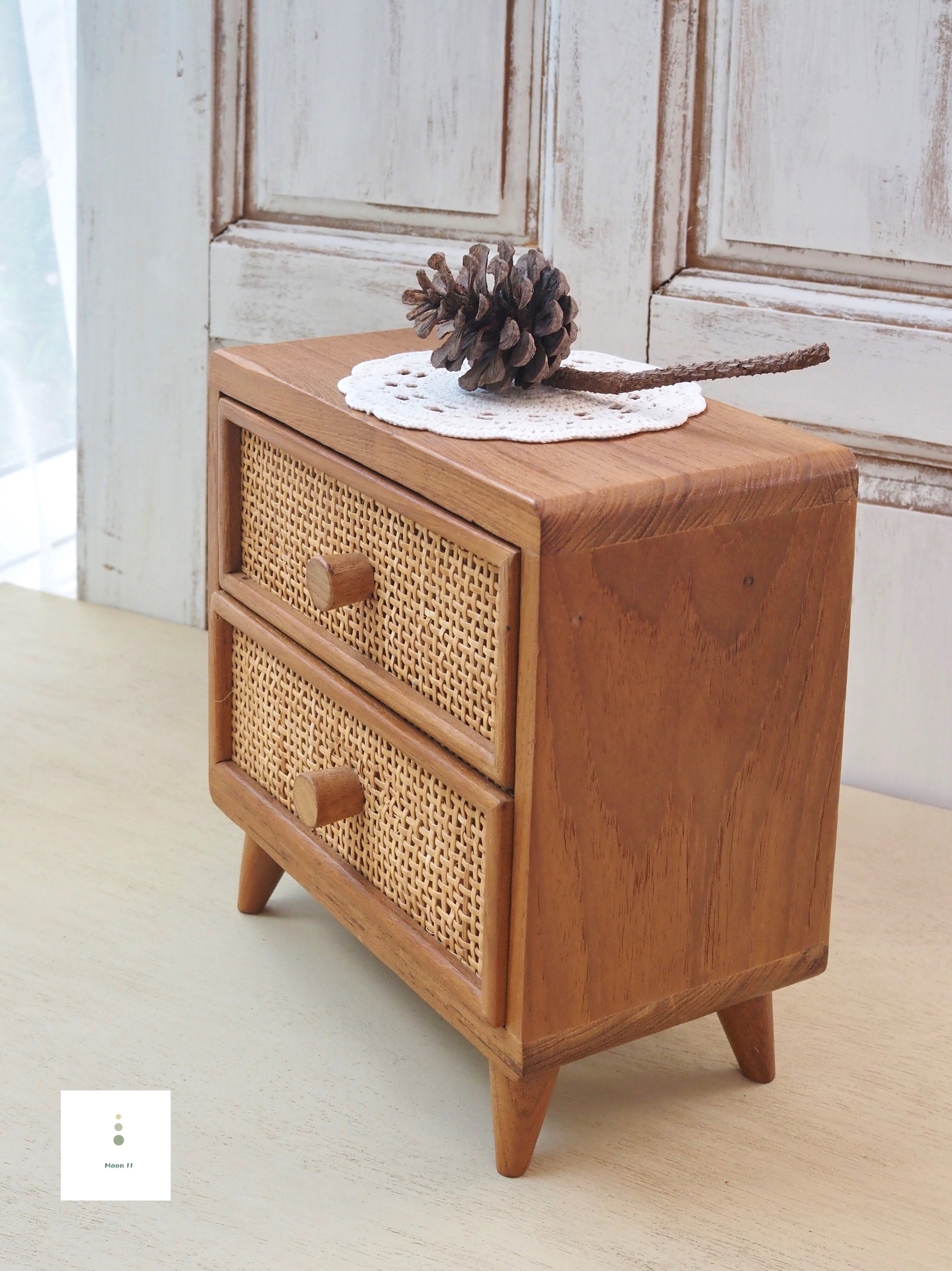 Desktop Retro Storage Teakwood 02 Jewelry Storage Cabinet rustic Wooden ...