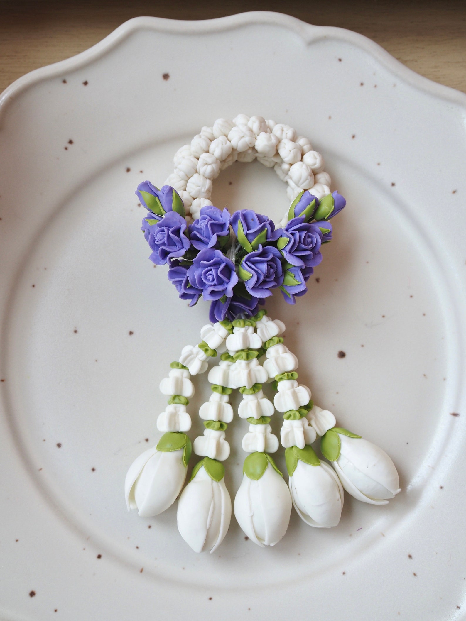 Authentic Thai Clay Flower Garland, Thai Malai Hanging, Thai Spa Decor ...
