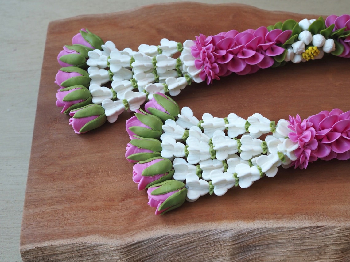 Authentic Thai Clay Flower Garland, Thai Malai ,graduation Lei ,worship ...
