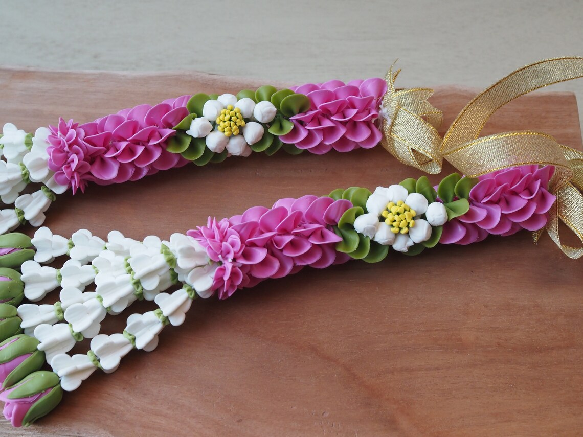 Authentic Thai Clay Flower Garland, Thai Malai ,graduation Lei ,worship ...