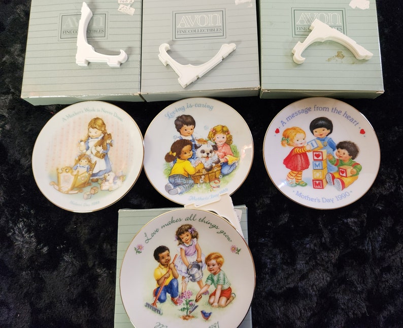 Avon Mother's Day Plates Set of 4 - Etsy