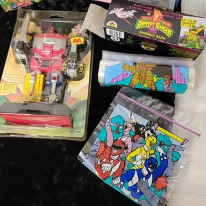 Huge Power Rangers Lot Pink Action Figures, Clock, Gumball Machine ...