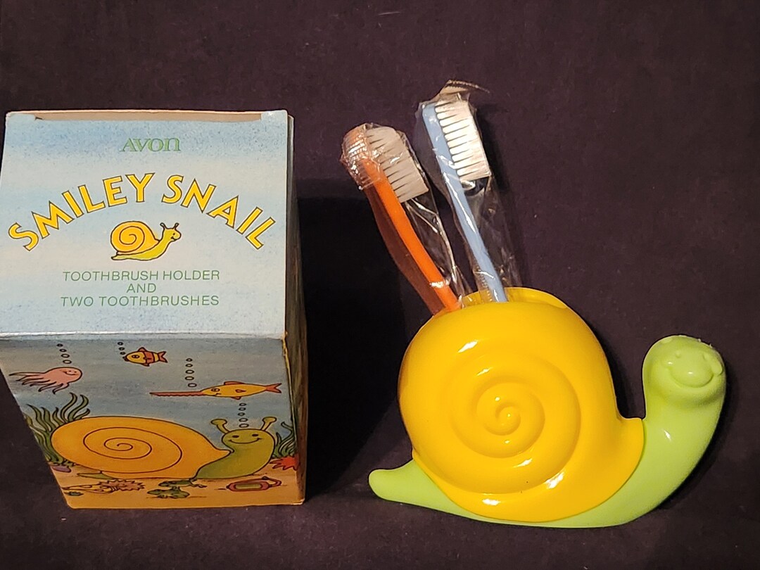 Avon Smiley Snail Toothbrush Holder and 2 Toothbrushes - Etsy