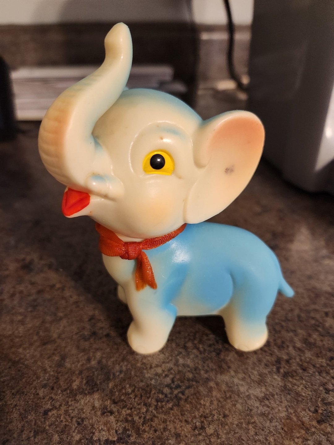 Vintage Blue Vinyl Rubber Elephant Toy - Etsy