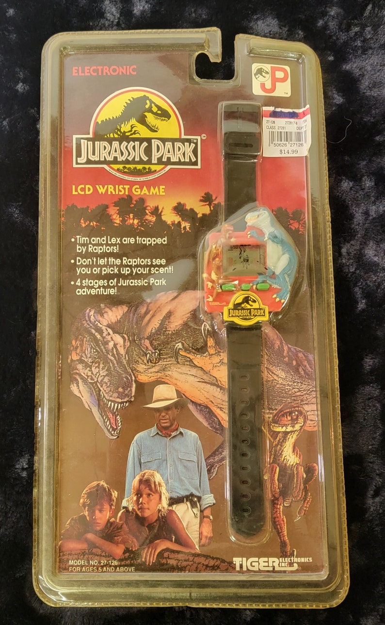 Vintage Jurassic Park 1993 Original Tiger Electronics LCD Wrist Game ...