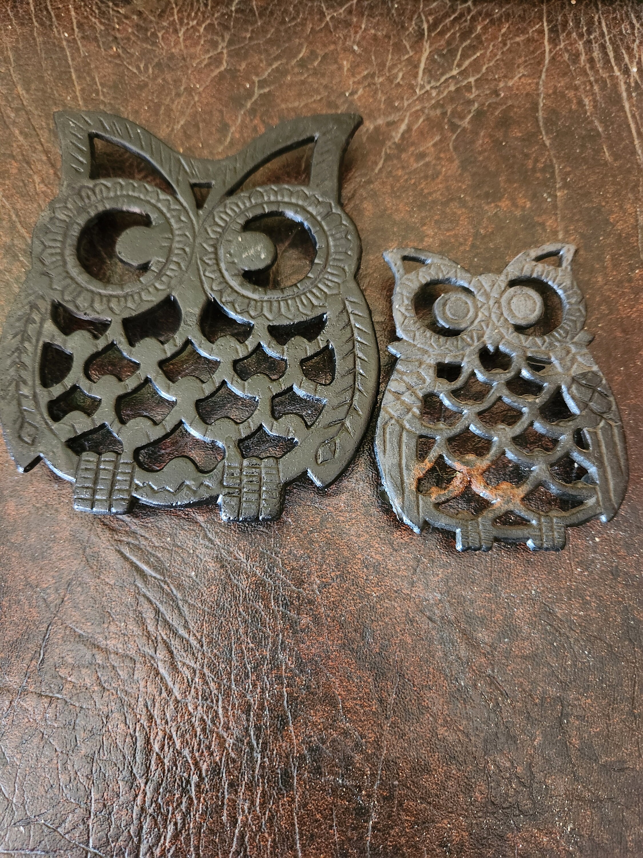 Set of Vintage 1970s Cast Iron Owl Trivets - Etsy