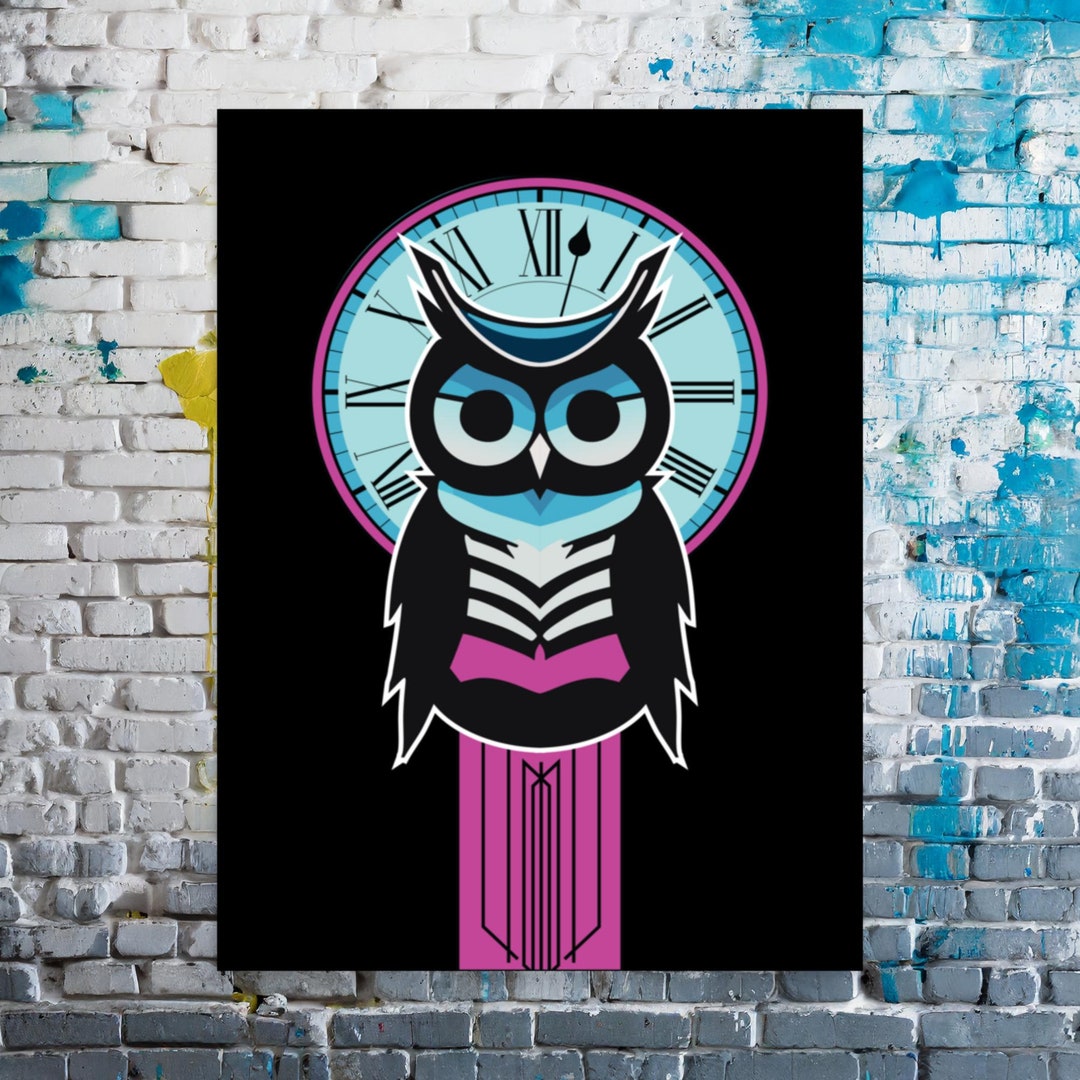 Owl of Time Astral Art Kiyo Arts Print Poster - Etsy