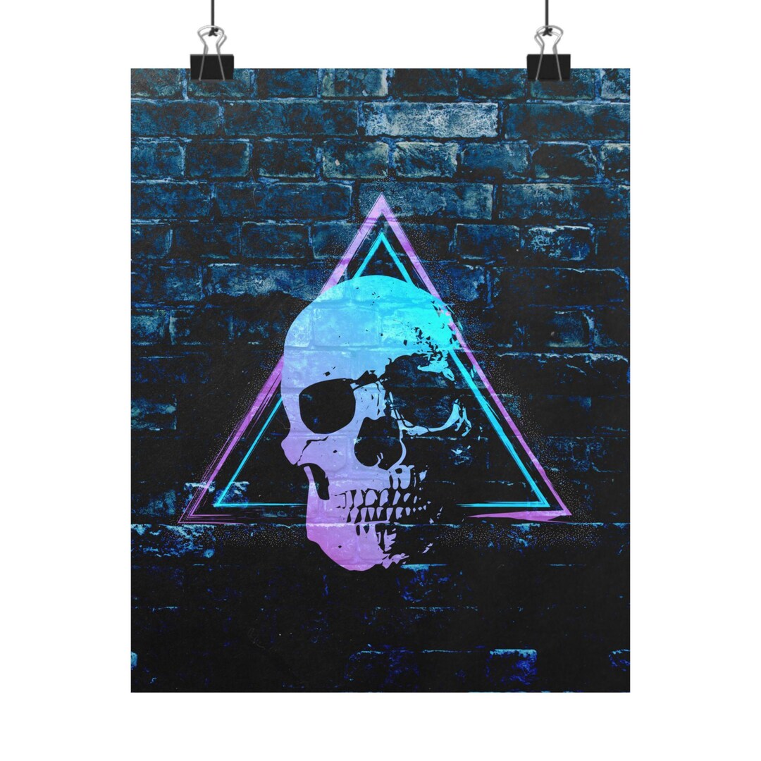 Skull Art Poster: Bold Geometric Design, Vibrant Colors - Etsy