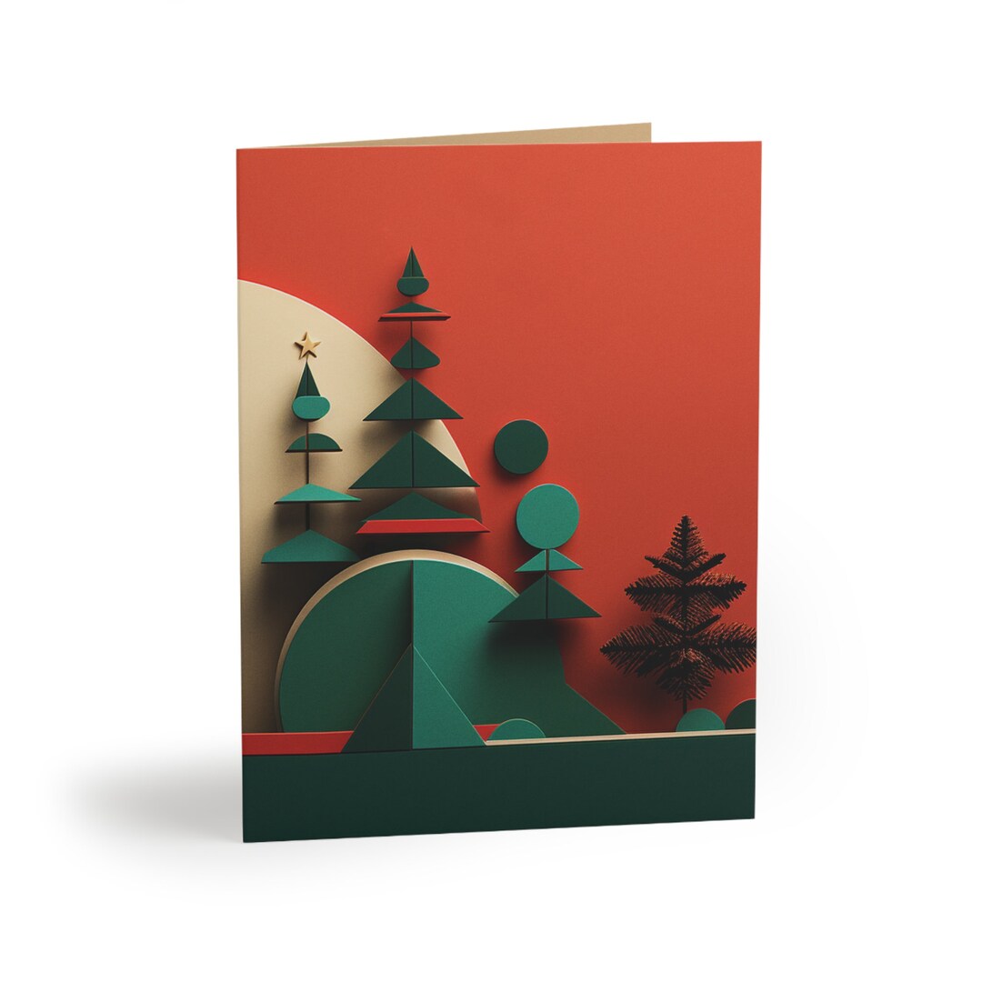 3d-styled Minimal Christmas Card 8-pack 16-pack 24-pack - Etsy