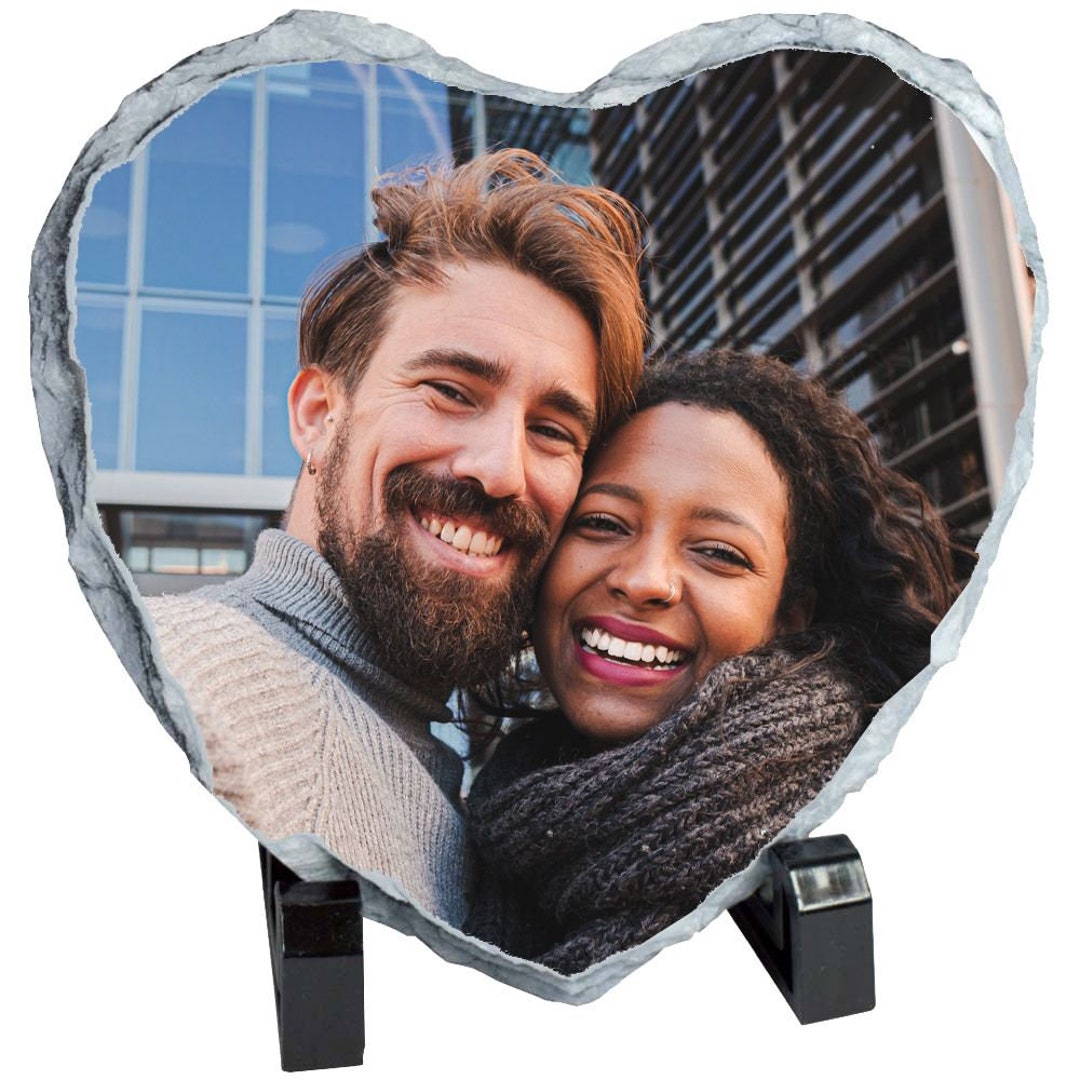 Photo Heart Rock Slate | Picture Heart Rock | Anniversary | Wedding ...
