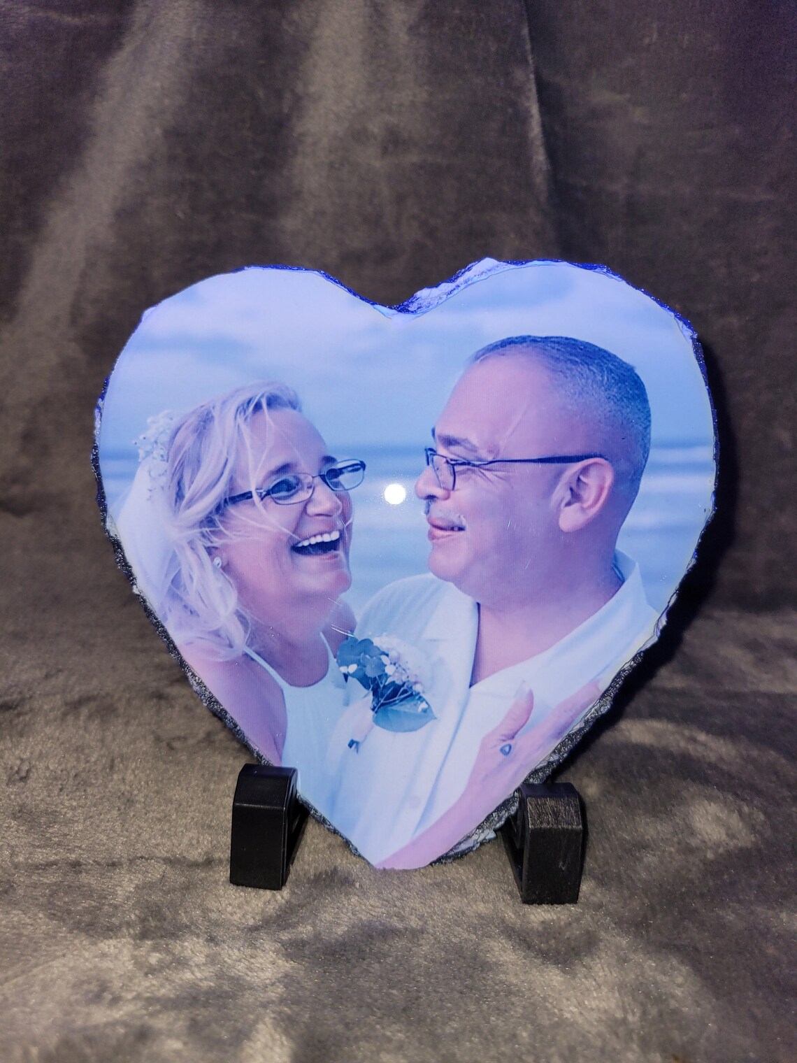 Photo Heart Rock Slate | Picture Heart Rock | Anniversary | Wedding ...