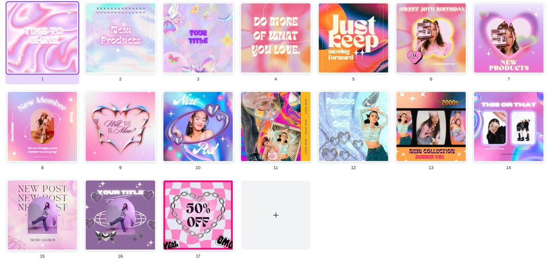 Y2K Instagram Post & Story | Canva Template - Etsy