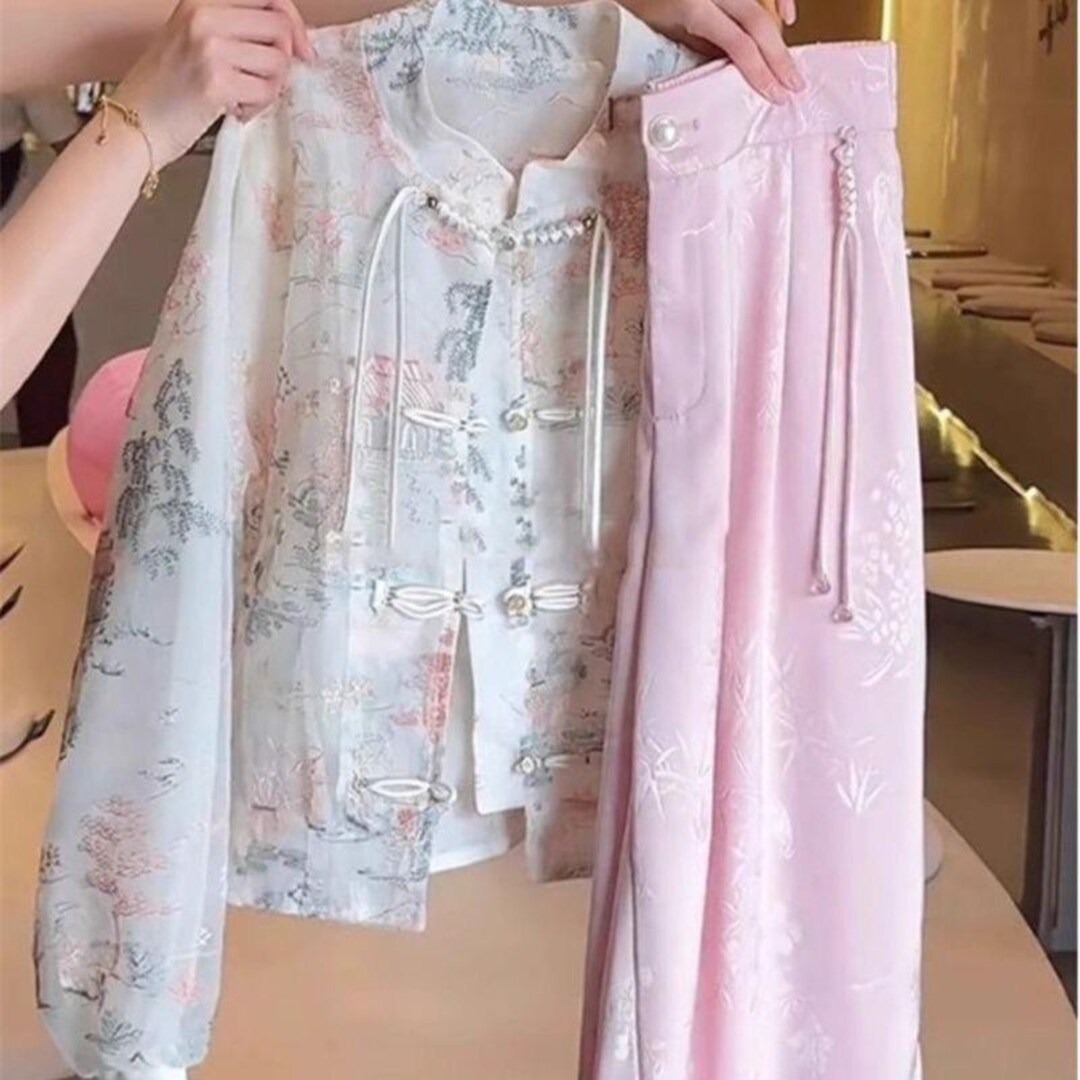 Qipao Embroidered Jacket and Pink Comfortable Chinese Silk Pants - Etsy