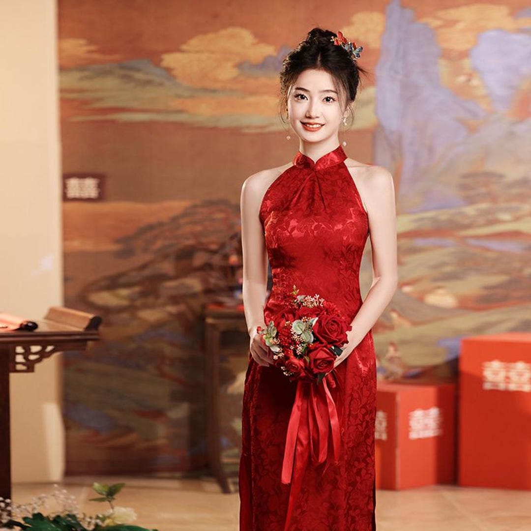 New Modern Qipao Red Cheongsam Tea Ceremony Full Size Available - Etsy