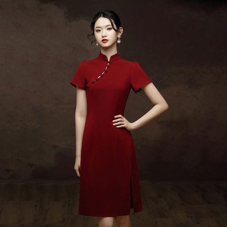 Wedding Simple Graceful Bridal Qipao Graduation or Event Suitable ...