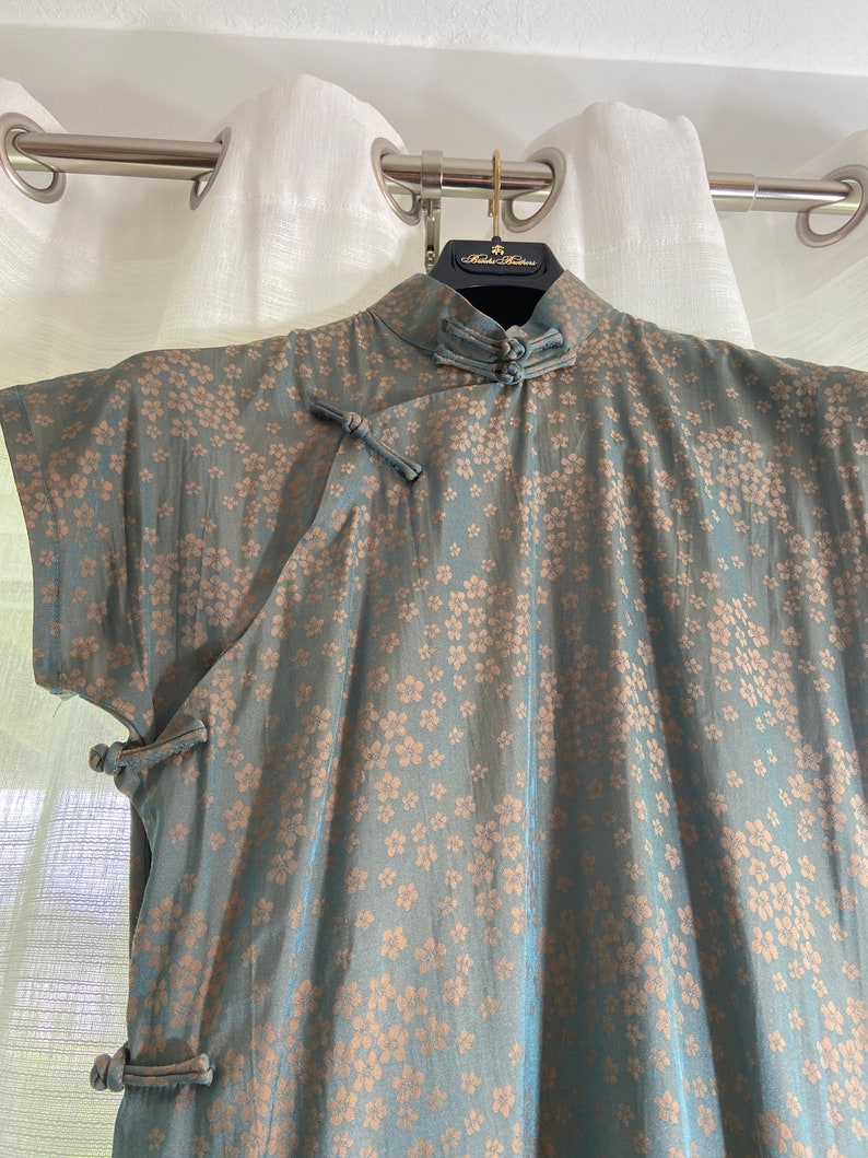 Vintage 100% Silk 古法 Fully Open Qipao Full Length Cheongsam Hand Made ...
