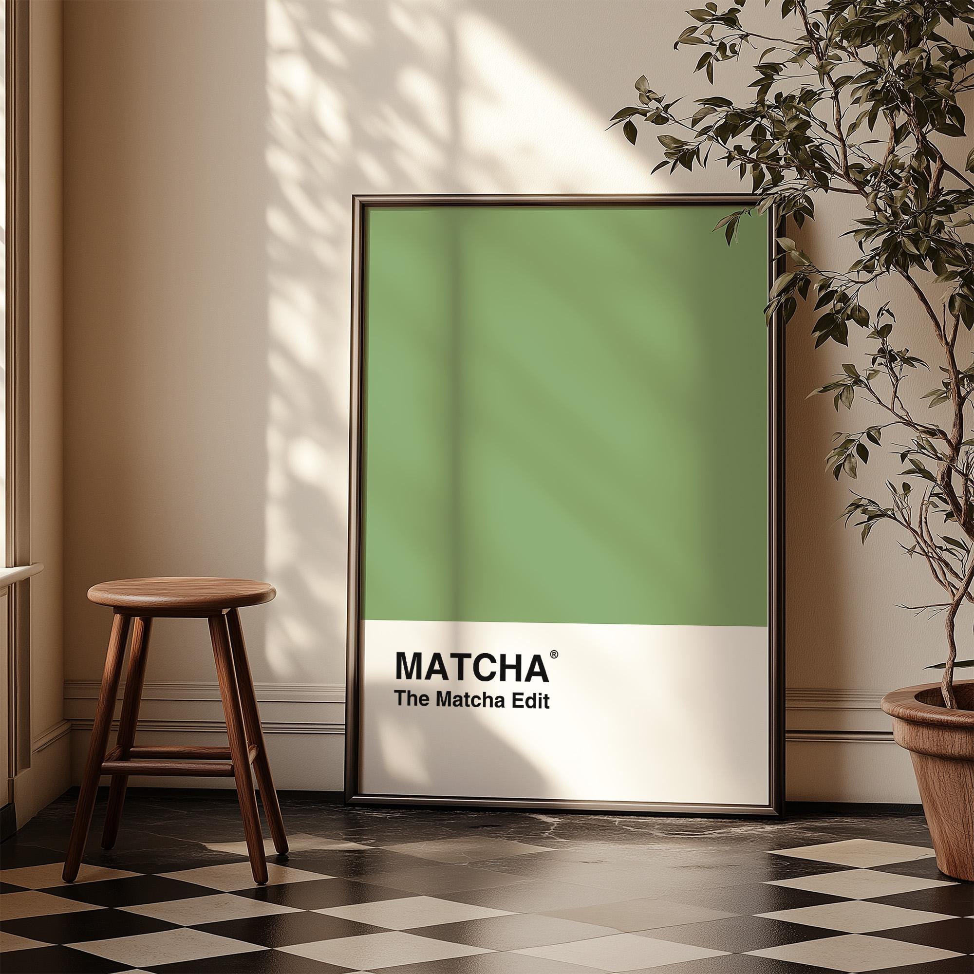 Matcha Pantone Style Poster - Printable Matcha Wall Art - Minimalist ...