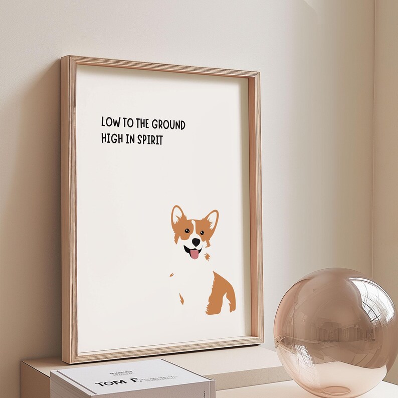 Corgi Digital Art Print | Adorable Dog Decor | Cute Pet Lover Gift ...