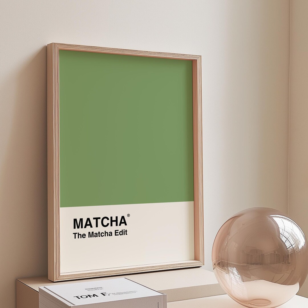Matcha Pantone Style Poster - Printable Matcha Wall Art - Minimalist ...