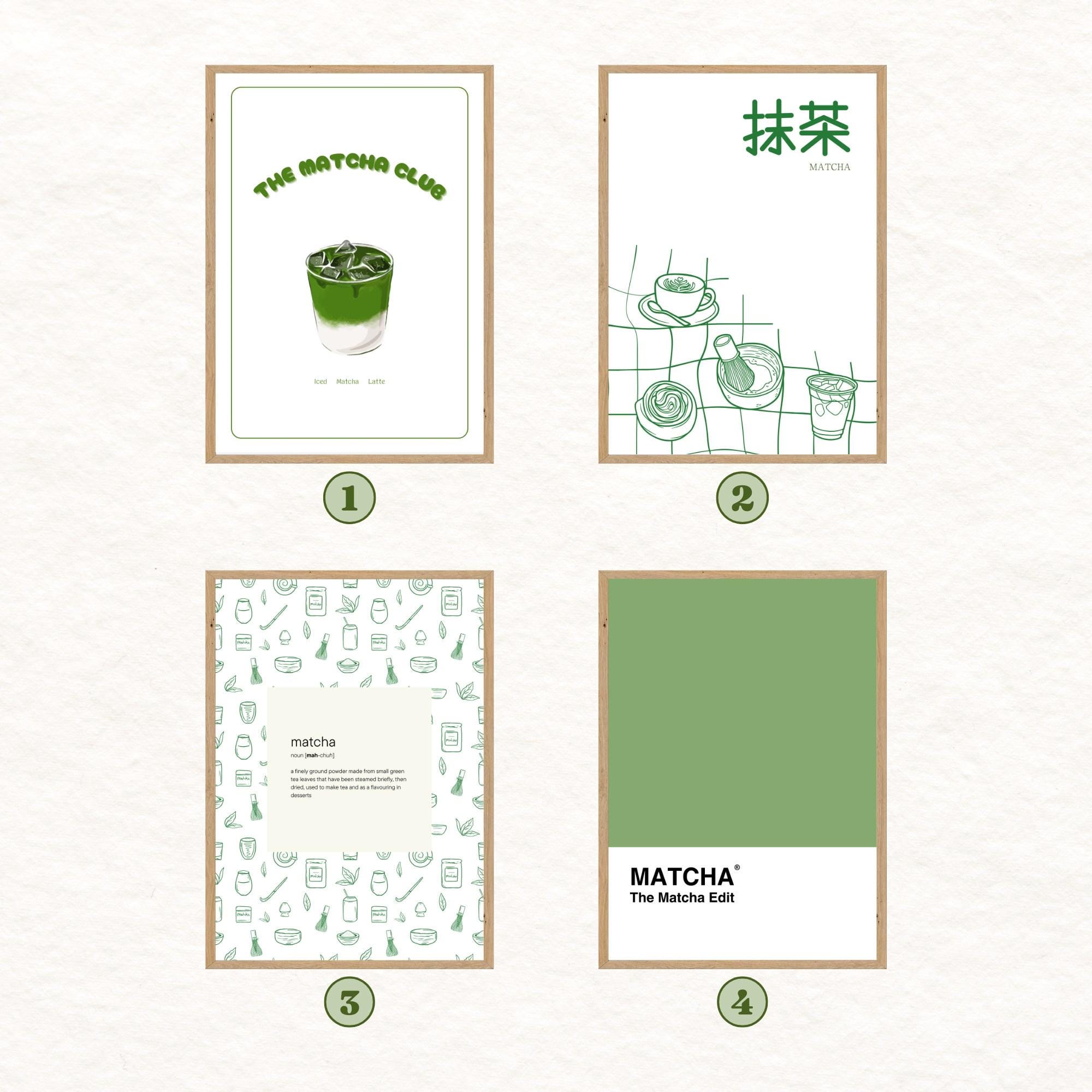 Set of 4 Matcha Prints - Matcha Club Wall Art - Printable Kitchen Decor ...